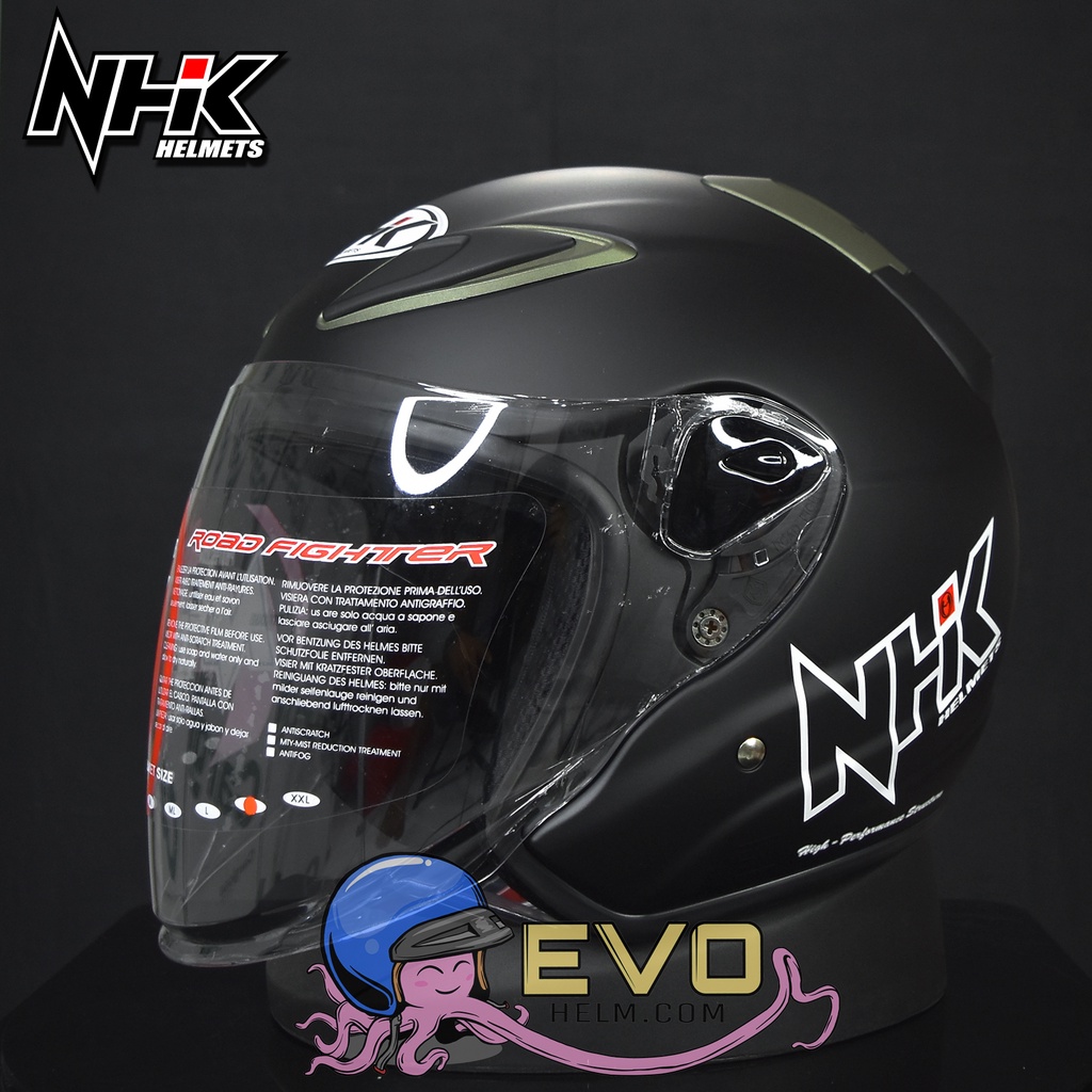 Jual NHK R6 SOLID SEMUA WARNA ORIGINAL HELM NHK HALF FACE SINGLE VISOR ...