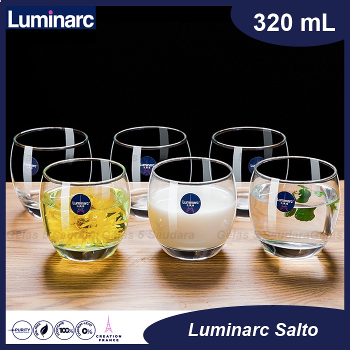 Jual 1 SET ISI 6 PCS GELAS LUMINARC SALTO 320 ML - GELAS KACA - GELAS ...