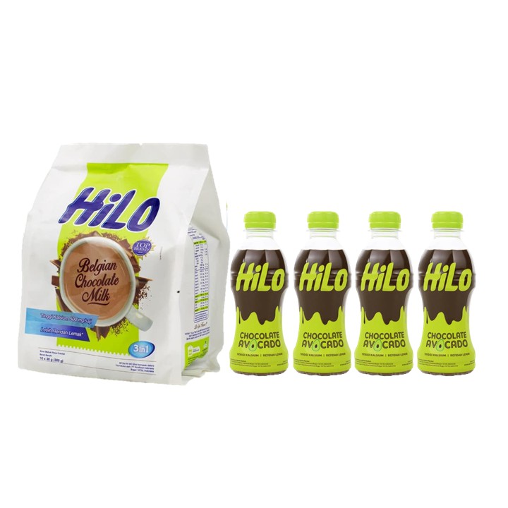 Jual HiLo Susu Active Belgian Chocolate 10 x 30 gr + HiLo Susu Avocado ...