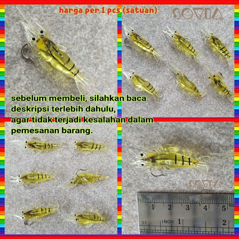 Jual Lure umpan pancing ikan model udang dgn kail - fishing bait soft ...