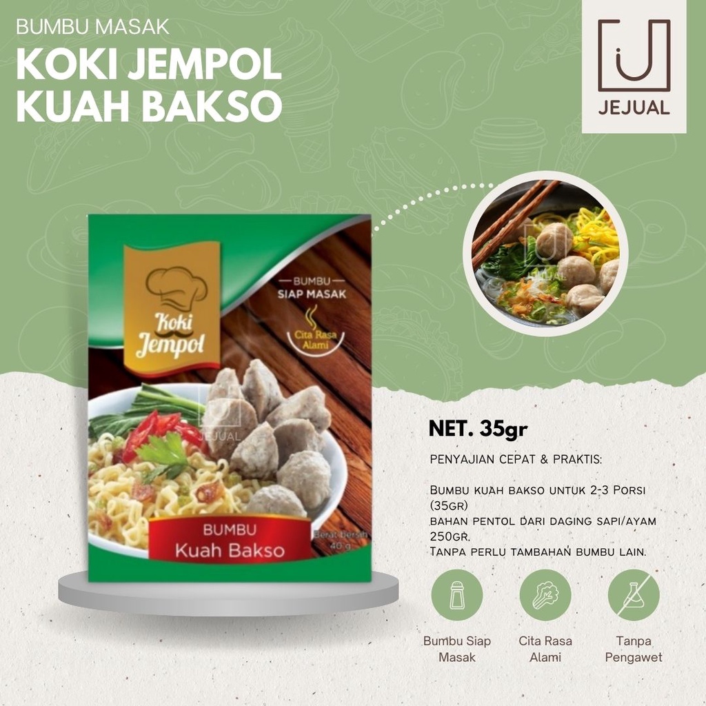 Jual BUMBU BAKSO Sapi/Ayam Instant KOKI JEMPOL Praktis Siap Saji Enak ...