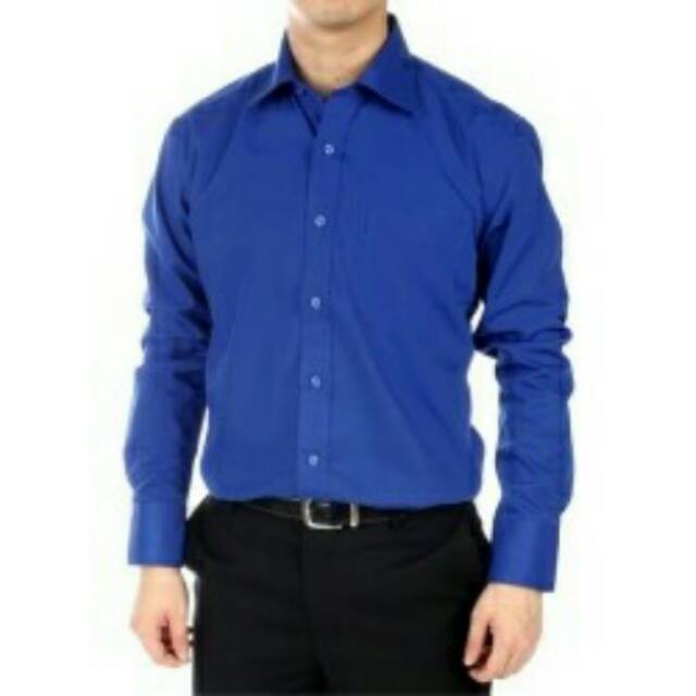 Jual Kemeja formal Biru Bca polos / Biru Tua | Kemeja formal pria ...