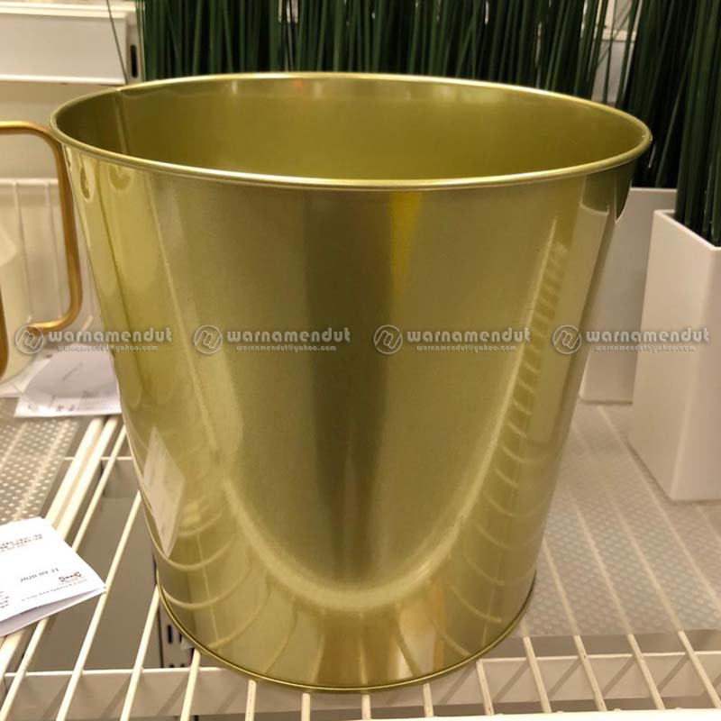Jual Pot tanaman bahan baja galvanis warna emas kuningan 19 cm WMO ...