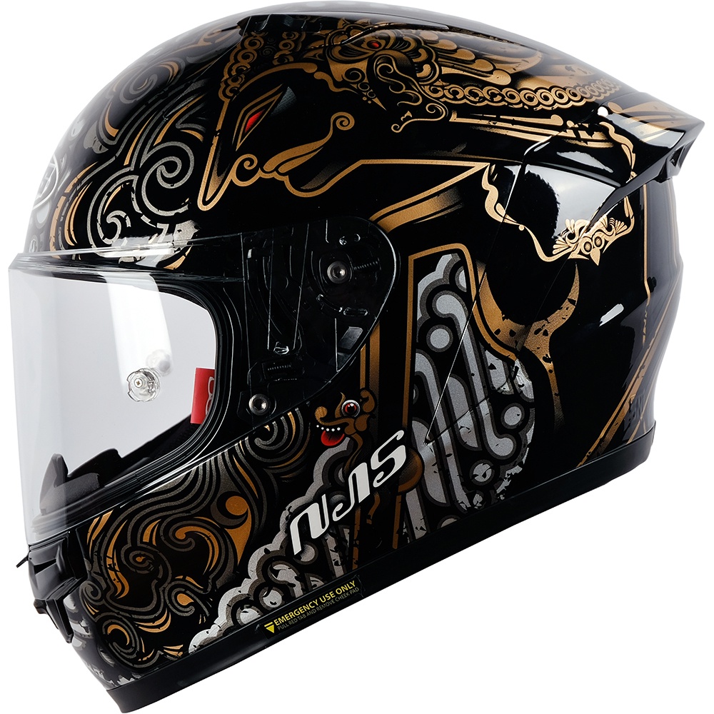 Jual NJS ZX-1R ARJUNA Hitam gloss/doff - Helm Full Face (FREE Visor ...