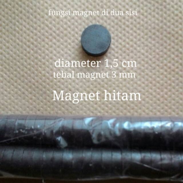 Jual 12 pcs magnet hitam 2 sisi, diameter 15 mm, tebal 3 mm, | Shopee ...