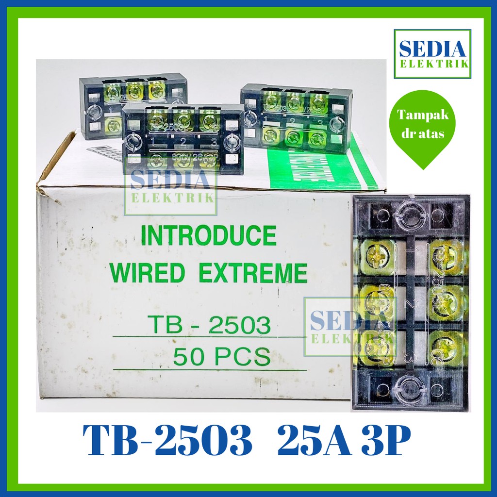 Jual TERMINAL BLOK TERMINAL BLOCK TB-2503 TB2503 25A 3POLE | Shopee Indonesia