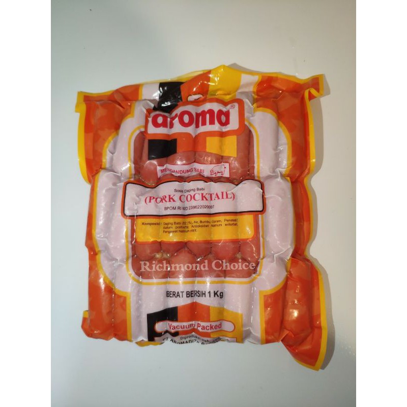 Jual PORK COCKTAIL AROMA 1 KG / SOSIS BABI AROMA UKURAN KECIL | Shopee ...