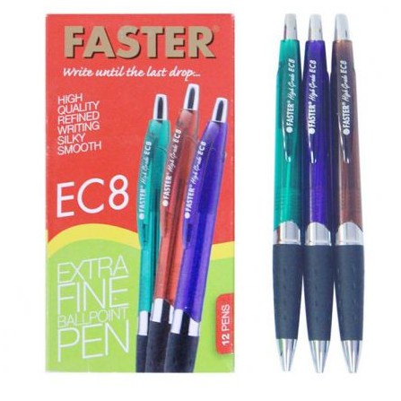 Jual Ballpoint / Pulpen / Pena Faster EC 8 (1 Lusin) | Shopee Indonesia