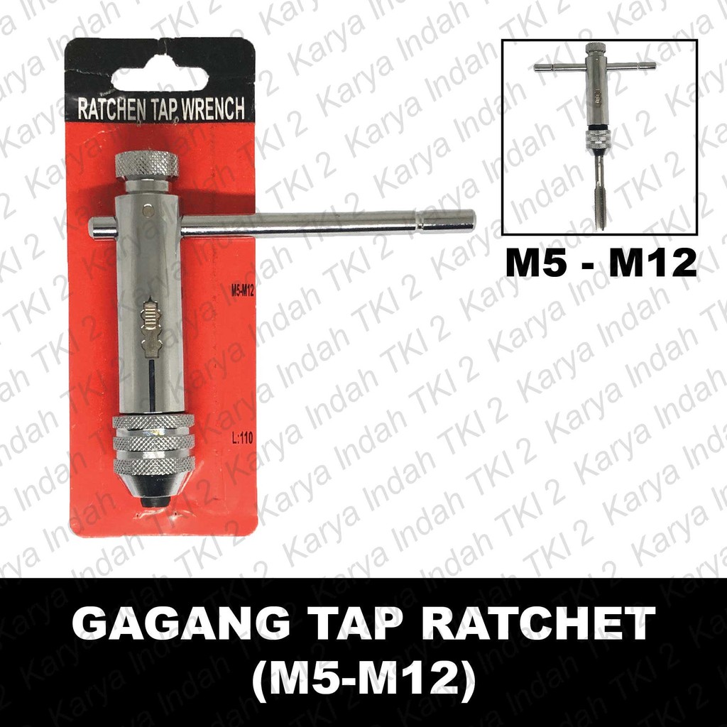 Jual Gagang Tap Baut Ratchet M5 - M12 Hand Tap Ratchet Wrench Handle ...