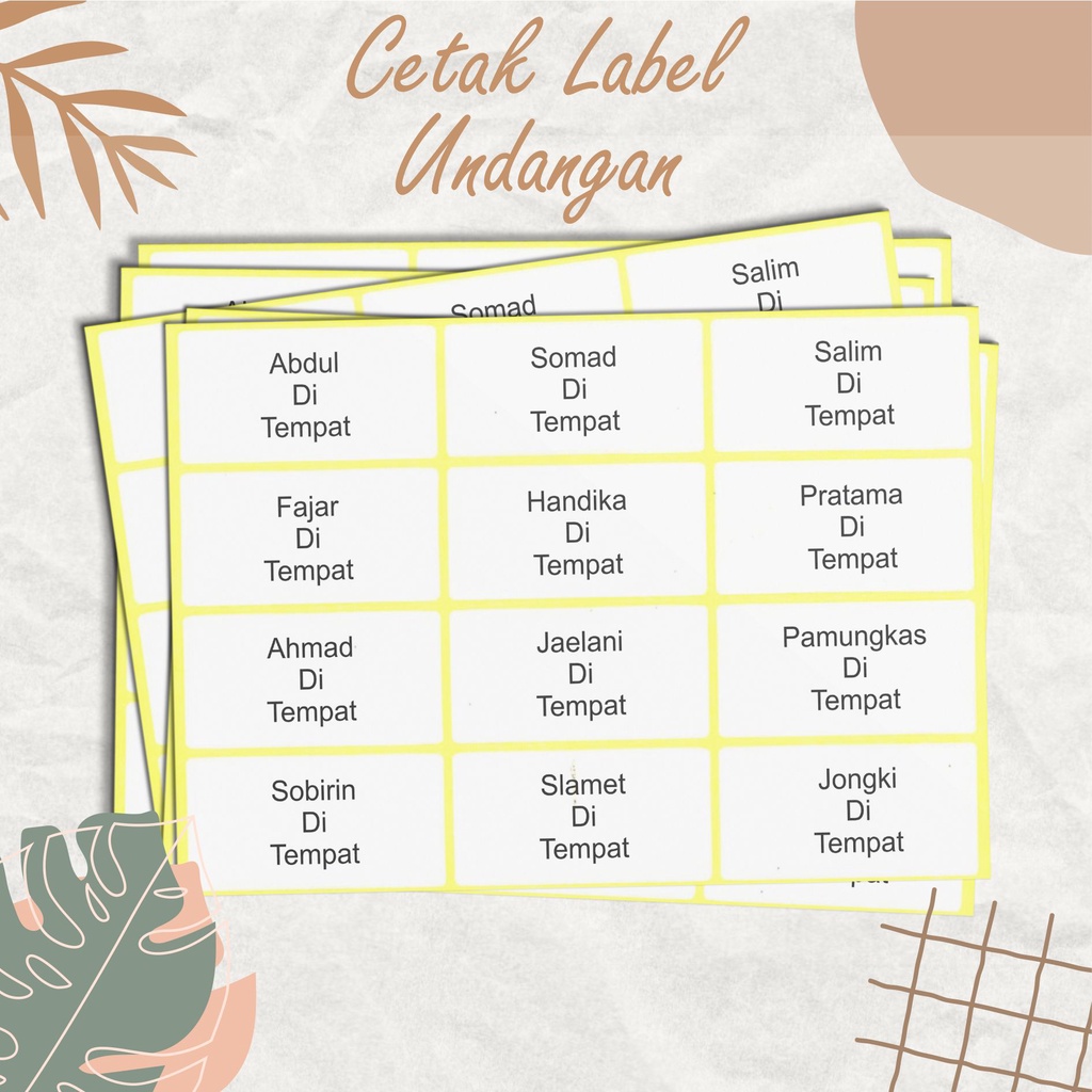 Jual Cetak Label Nama Udangan | Shopee Indonesia