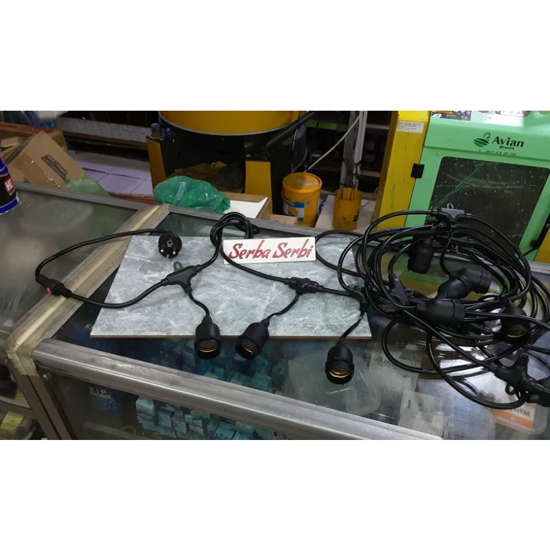 Jual {10MTR FITTING OUTDOOR}Kabel colokan kafe hiasan taman | Shopee ...