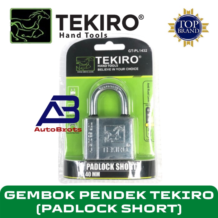 Jual TEKIRO Gembok Leher Pendek 40, 50, 60MM / Padlock Kotak Short ...
