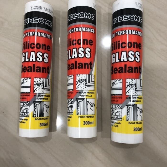 Jual Lem Silicone Kaca Botol 300ml Handsome / Lem Kaca Tehel Sudut ...