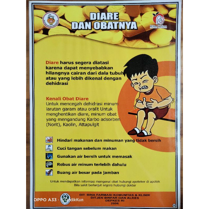 Jual (103) POSTER KESEHATAN DIARE DAN OBATNYA | Shopee Indonesia