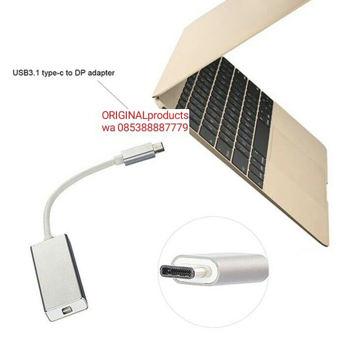 Jual USB 3.1 TYPE C TO MINI DP DISPLAY PORT KABEL macbook new 4k mac ...