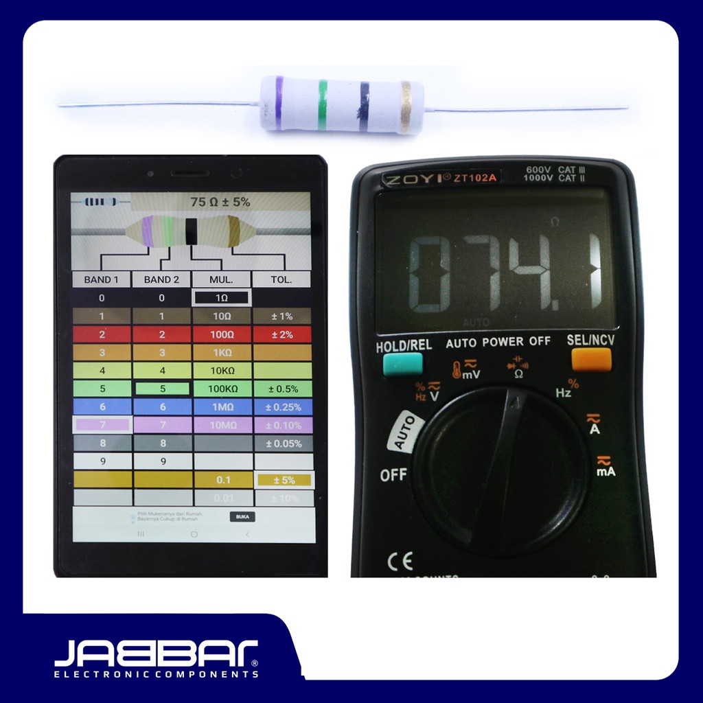 Jual RESISTOR 75 OHM 5W 5% DIP - ABU-ABU - (5PCS) | Shopee Indonesia