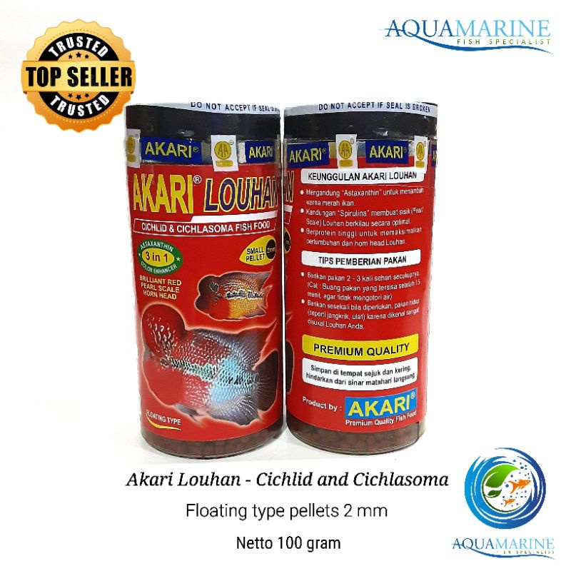 Jual Akari Louhan 3 in 1 Makanan Pakan Ikan Louhan Pelet Mengapung ...