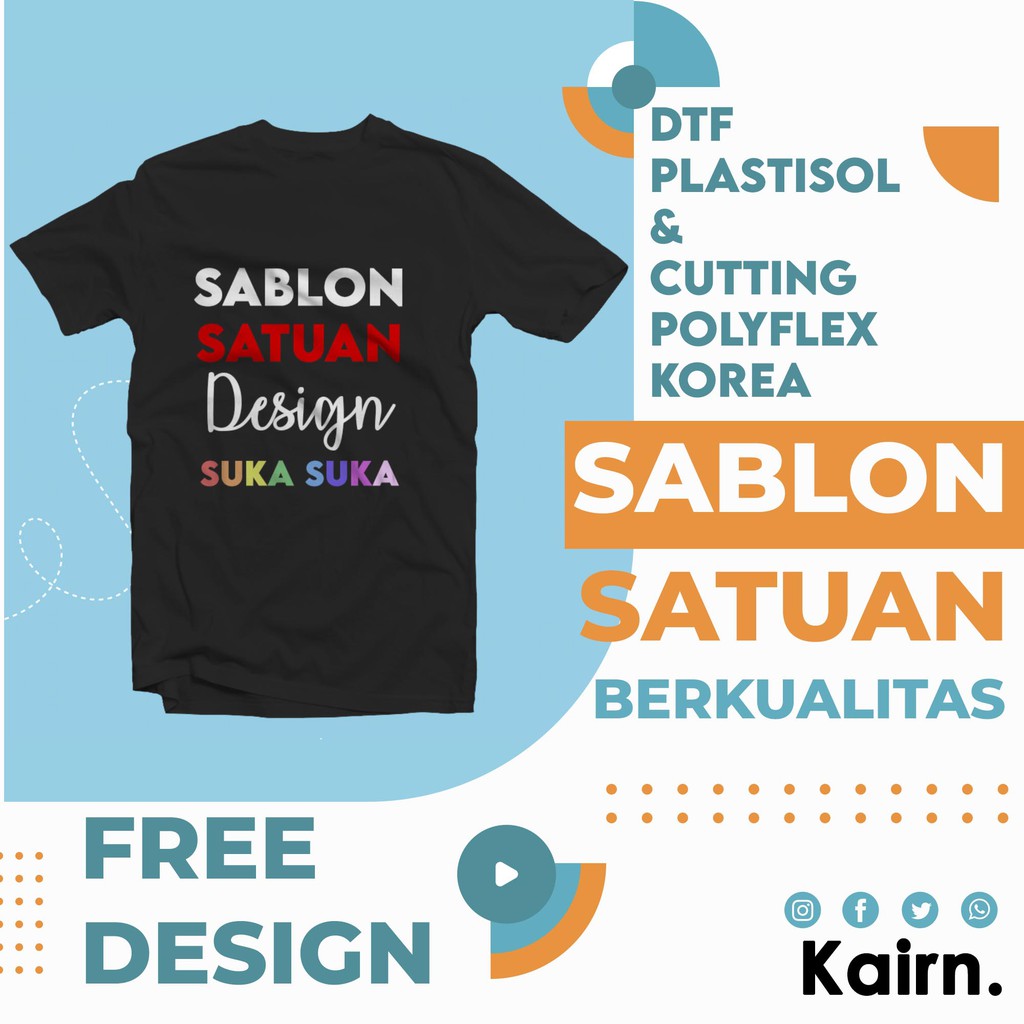 Jual Kaos Sablon Satuan Custom Logo Tulisan Foto Sablon DTF Plastisol ...