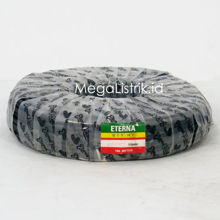 Jual ETERNA NYYHY 4X0.75 MM ( 100 METER ) / KABEL LISTRIK HITAM SERABUT TEMBAGA NYY HY 4 X 0.75 ...