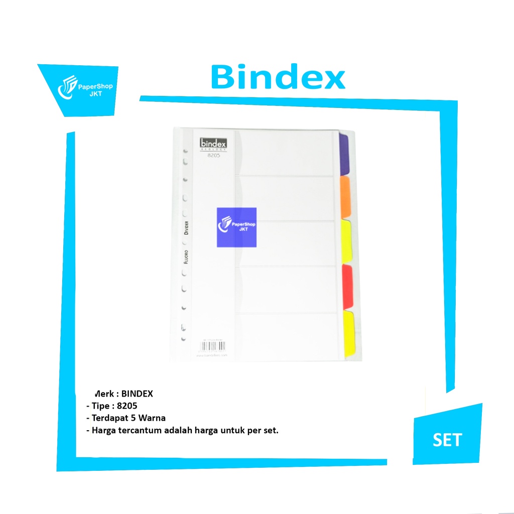 Jual BINDEX - Colour Divider Ecology 8205 A4 5 Warna - Set | Shopee ...