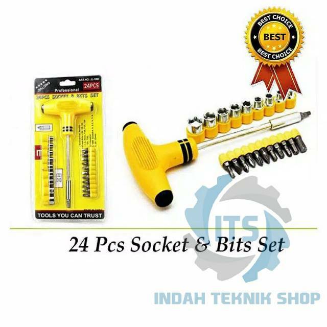 Jual Obeng T Five Star 24pcs Socket & Bits Set | Obeng & Kunci T alat ...