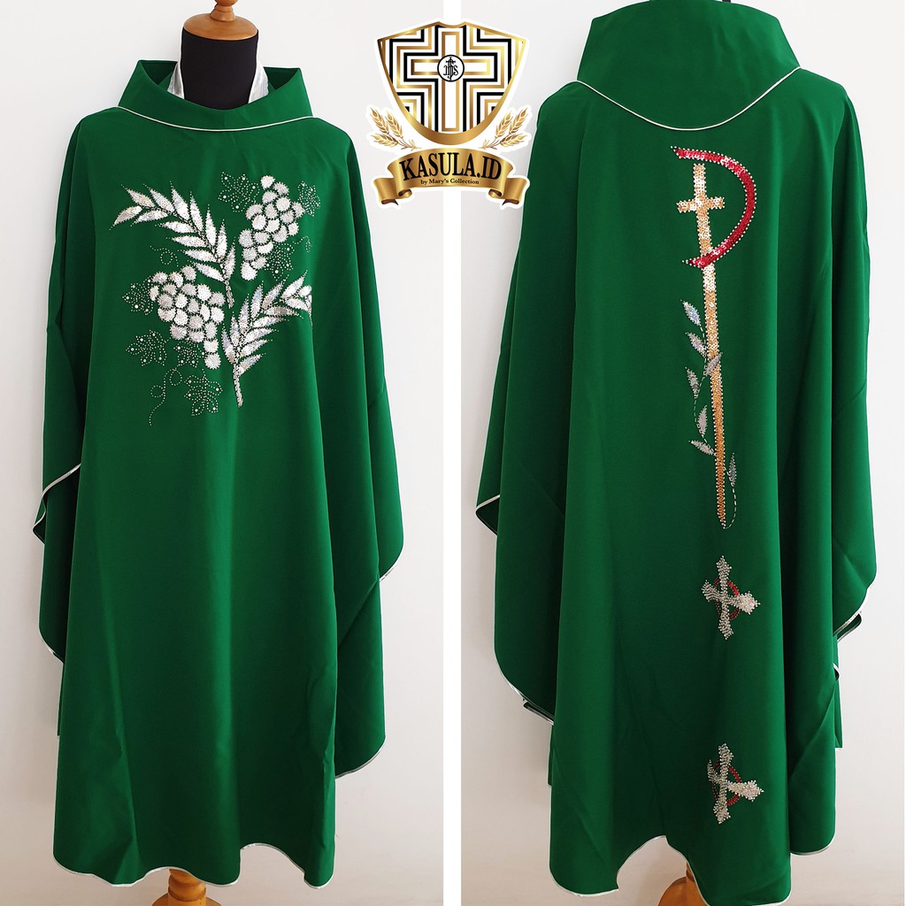 Jual Kasula Chasuble Jubah Romo Katolik Manik Hijau 2 (Misa Biasa ...