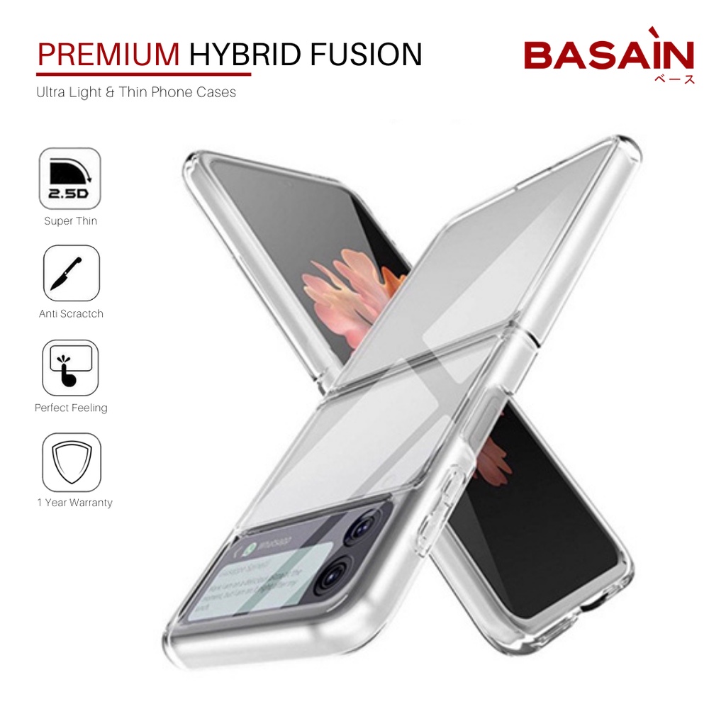 Jual Case Samsung Z Flip 3 BASAIN Premium Hybrid Fusion - Clear ...