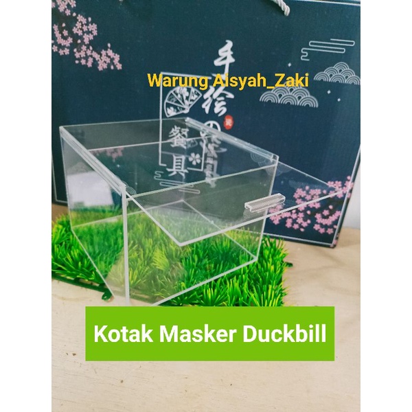 Jual kotak masker akrilik untuk model duckbill tutup slide 13x13x10cm ...