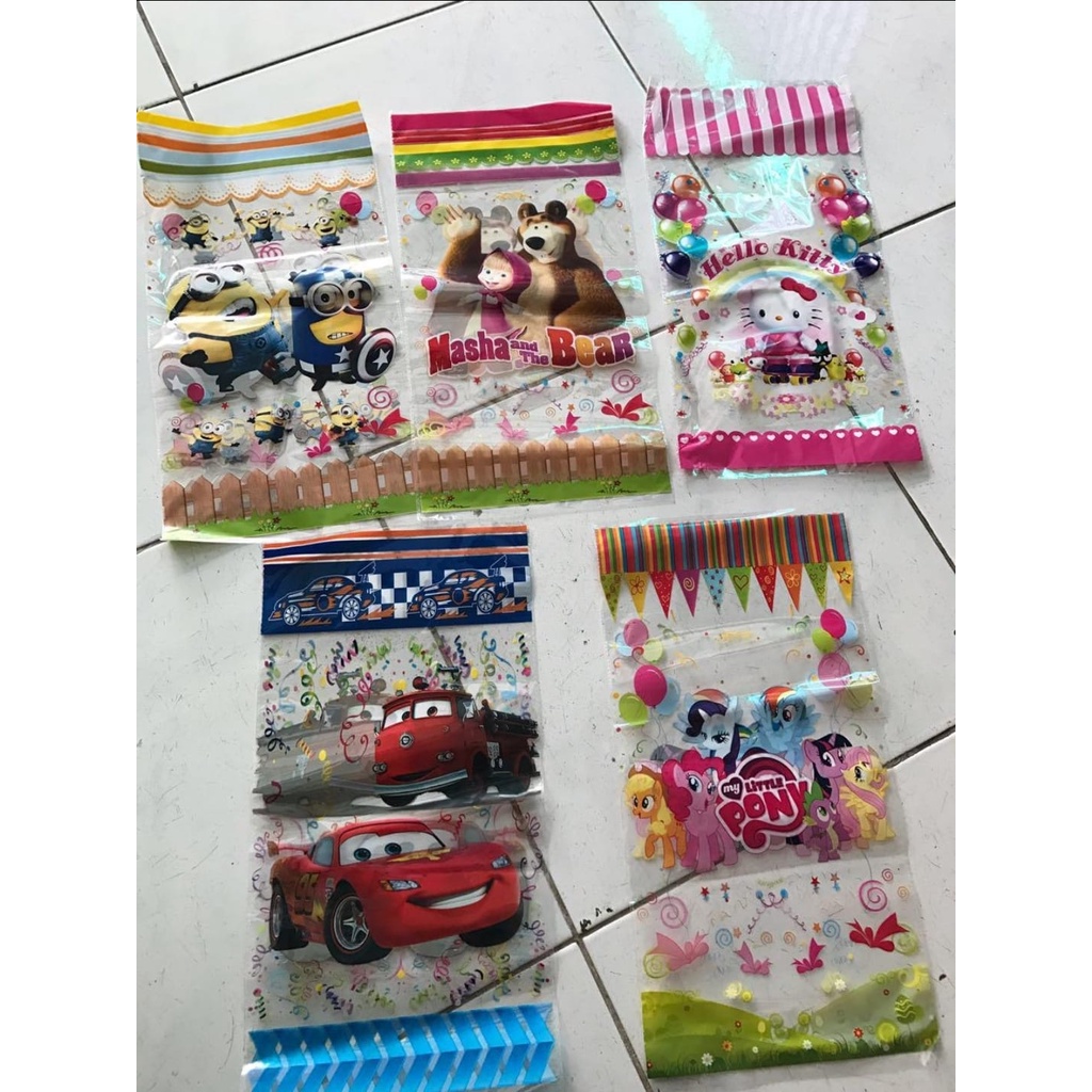Jual Plastik Bingkisan Ulang tahun Karakter/Plastik OPP Ultah 21x41cm ...
