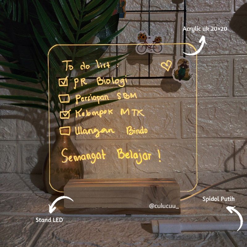 Jual ACRYLIC NOTE BOARD LED | PAPAN PLANNER ACRYLIC | PAPAN TULIS LED ...