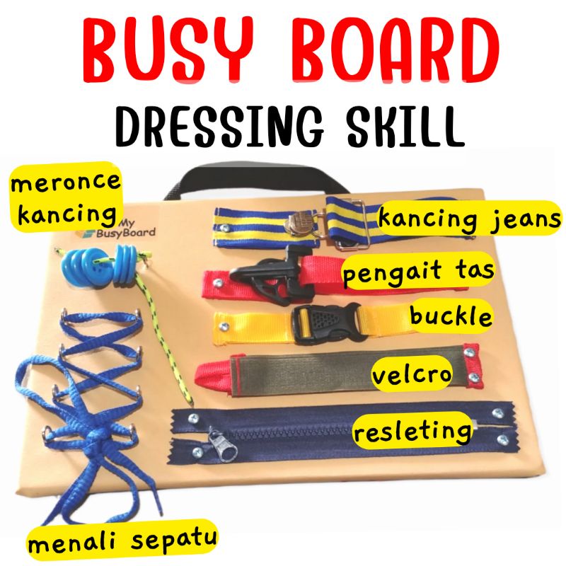 Jual Mainan Edukasi Busyboard Dressing Skill / Busy Board Dressing ...