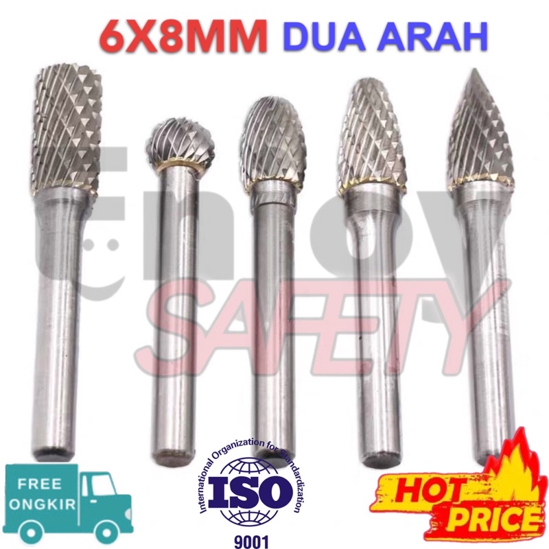 Jual Mata bor / Mata tuner /Mata cuner / Rotary burr dua arah 6X8 mm ...