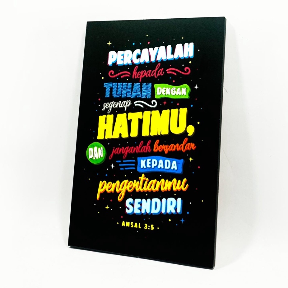 Jual Hiasan Dinding Kristen Amsal 3:5 Percayalah kepada Tuhan B (18 x 28 cm) mdf 014 / Pajangan ...
