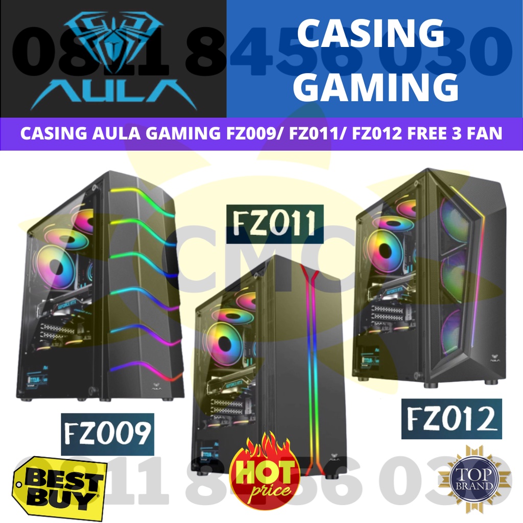 Jual Casing AULA FZ009 FZ011 FZ012 Tempered Glass Mid ATX Tower Gaming ...