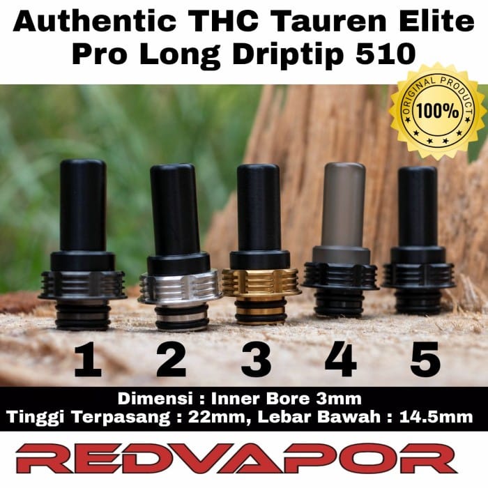 Jual Driptip 510 Tauren Elite Long Drip Tip Authentic | D5073 | Shopee ...
