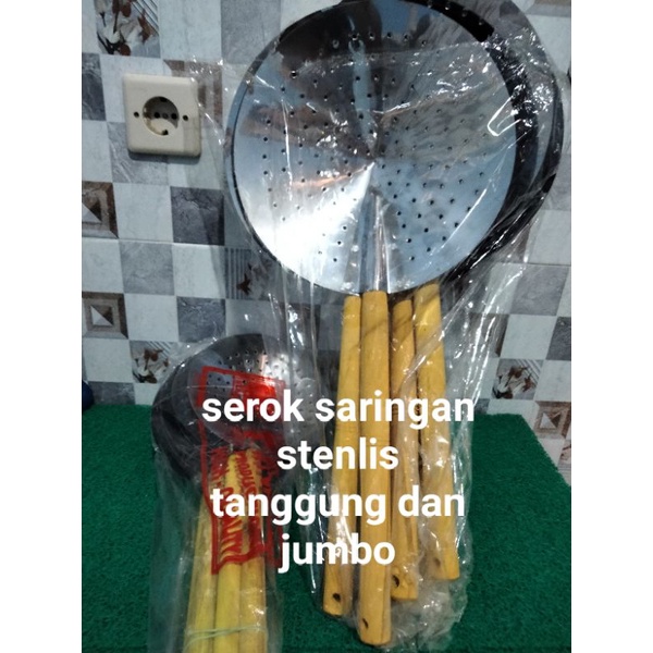 Jual serok saringan gorengan kecil tg besar jumbo stenlis | Shopee ...