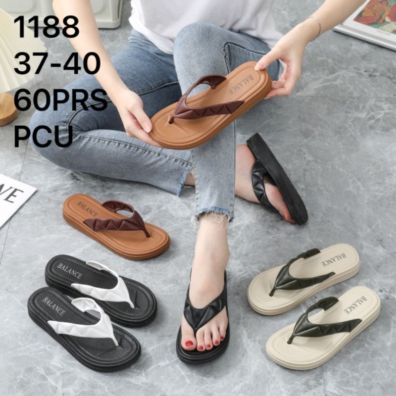 Jual Balance 1188 Sandal Jepit Wedges Jelly Wanita Motif Segitiga Ukir Import Size 37-40 ...