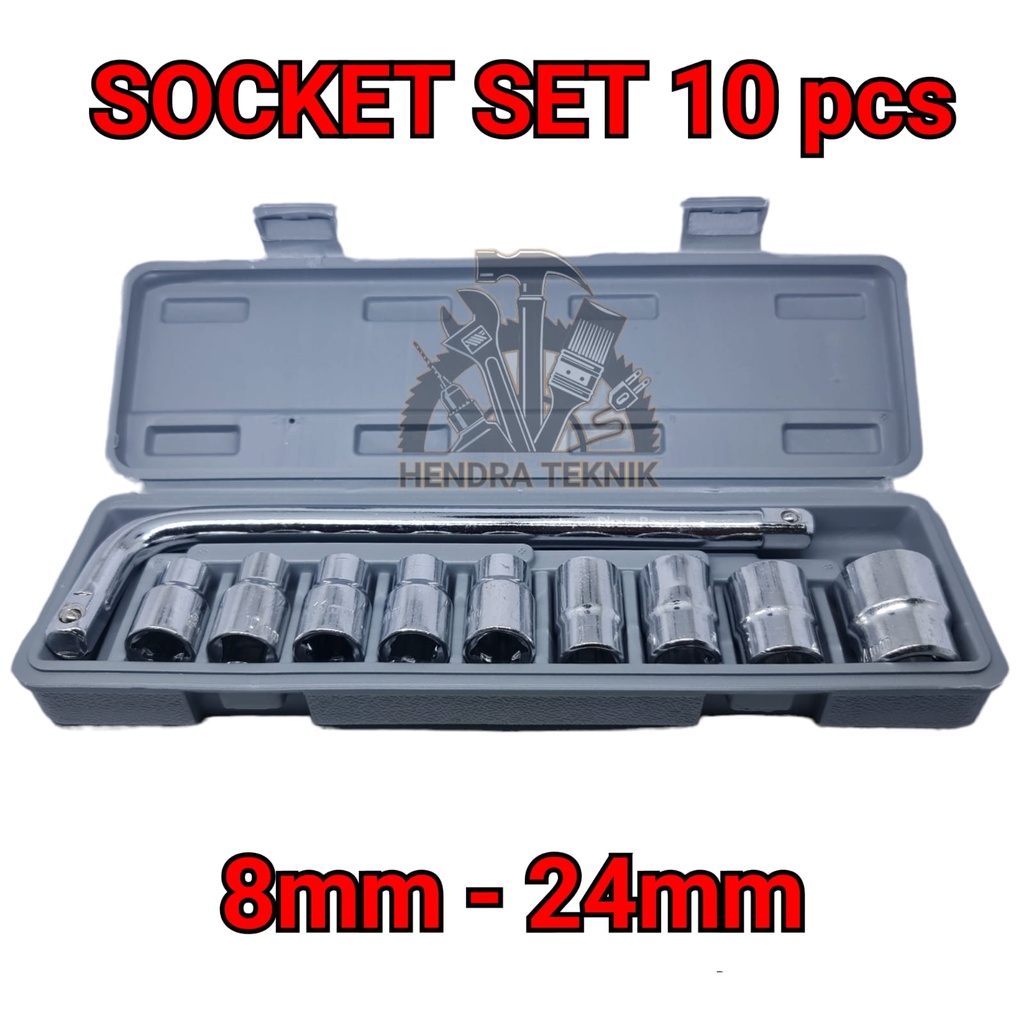 Jual KUNCI SOKET SET 10PCS KUNCI SOK STANG L 10 BUAH KUNCI SHOCK BAUT ...
