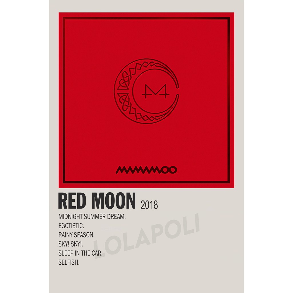 Jual Poster Cover Album K-Pop Red Moon - Mamamoo | Shopee Indonesia