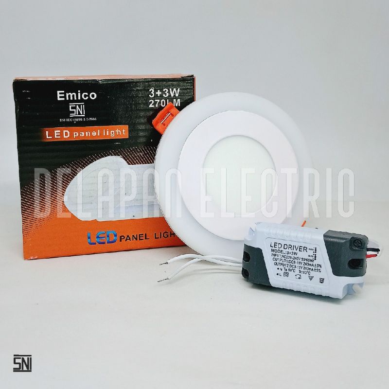 Jual LED Panel Light 2 Warna merek EMICO dengan LED DRIVER 3 + 3 Watt ...