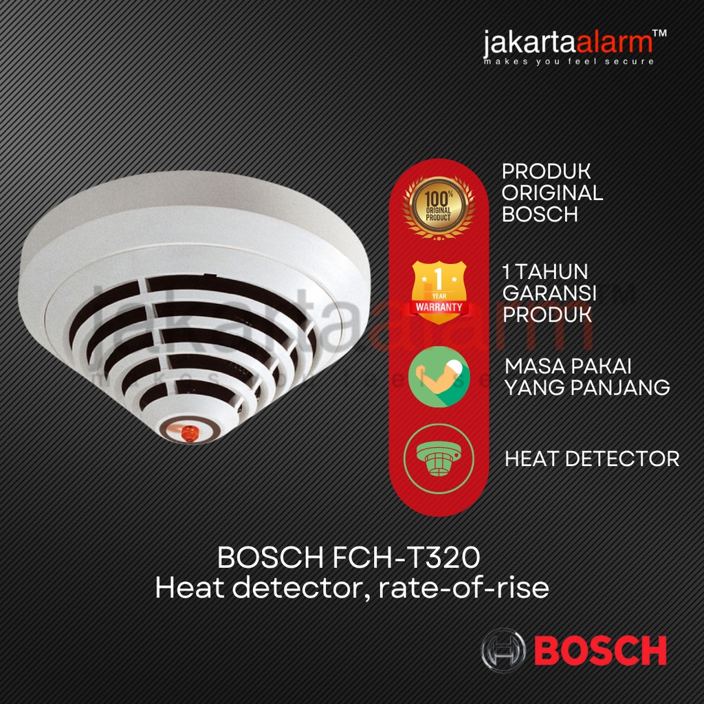 Jual Fire Alarm Sensor Deteksi Panas Heat Detector BOSCH FCH-T320 ...