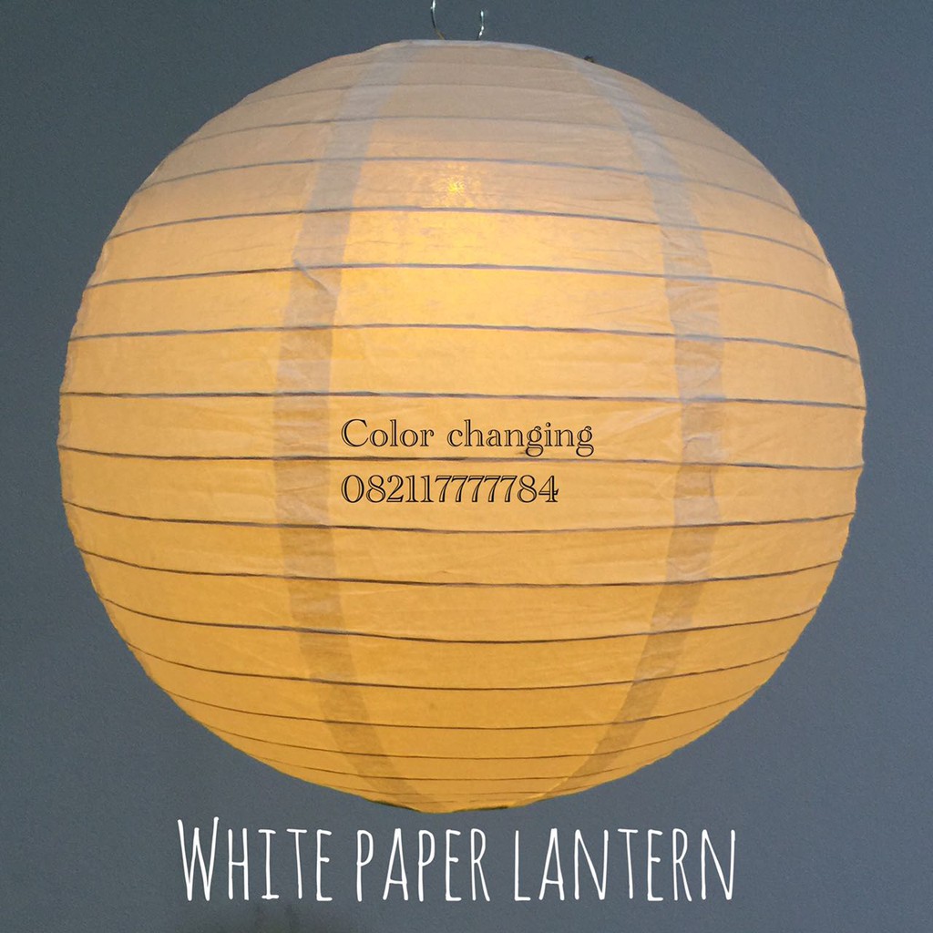 Jual LAMPION KERTAS 15 CM PUTIH WHITE PAPER LANTERN HIASAN DEKORASI ...