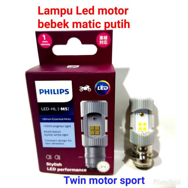 Jual 100% ori Philips Lampu Led Philips M5 H6 Arus DC kaki 1 PUTIH ...