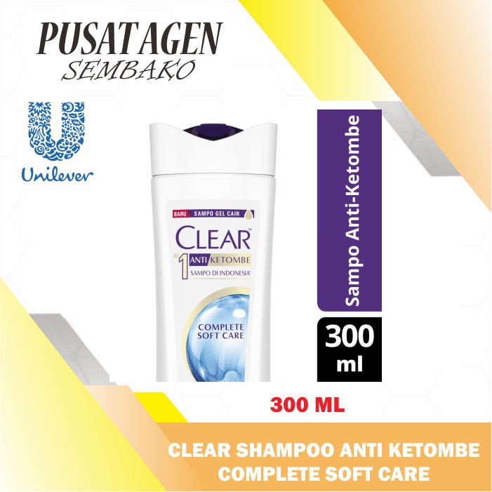 Jual CLEAR SHAMPOO COMPLETE SOFT CARE 300 ML PERAWATAN KOMPLIT ANTI DANDRUFF KETOMBE 300ML ...