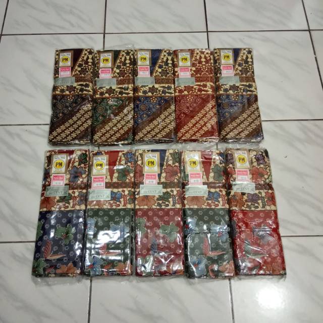 Jual Kain Panjang Samping Sarung Batik Wanita Merk PM Pulau Mas Putih Kuning | Shopee Indonesia
