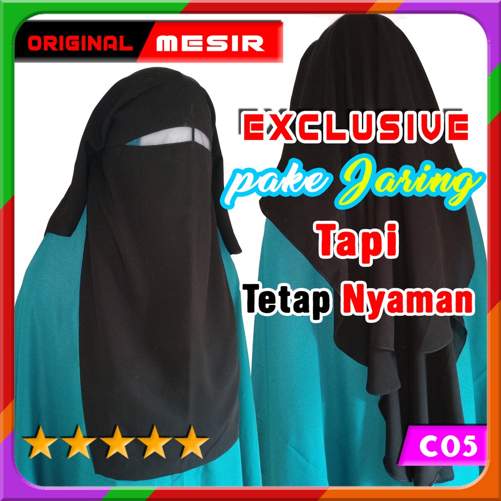 Jual CADAR NIQAB NIQOB NOSE STRING JARING MATA PURDAH 3 LAYER SIFON ...