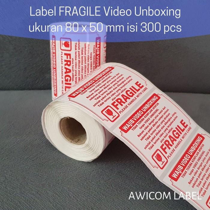 Jual Delia | Label Sticker Fragile Wajib Video Unboxing Stiker 80X50 ...