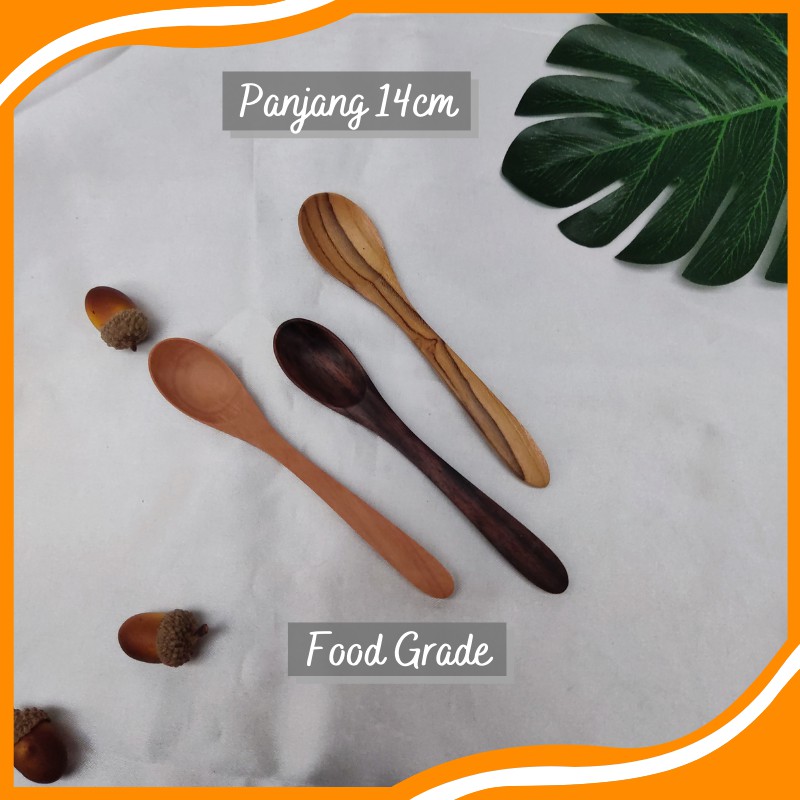 Jual Sendok Teh Kayu Kecil Wooden Dessert Tea Spoon Mini Sendok Gula ...
