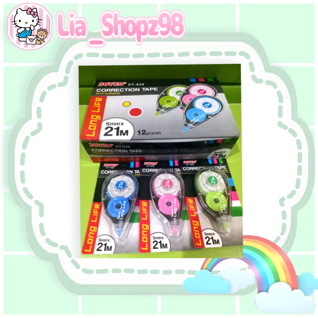 Jual TIPE-X KERTAS / CORRECTION TAPE ROLL JOYKO CT-533 LONG 21 M ...