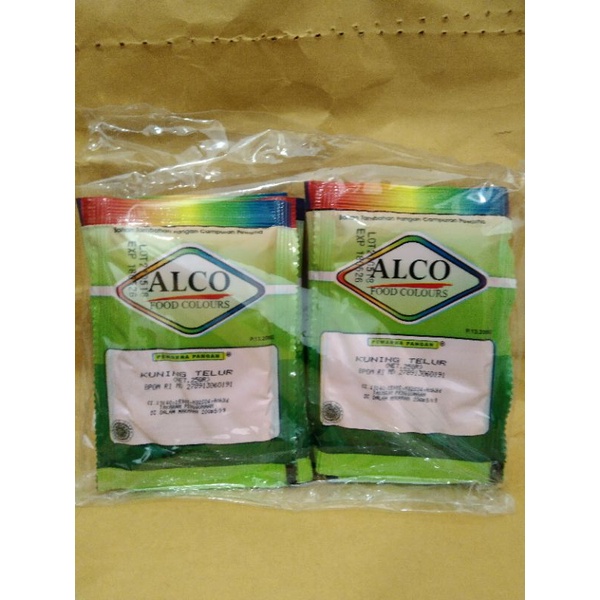 Jual Pewarna Bubuk Kuning Telur sachet 25gr ALCO | Shopee Indonesia